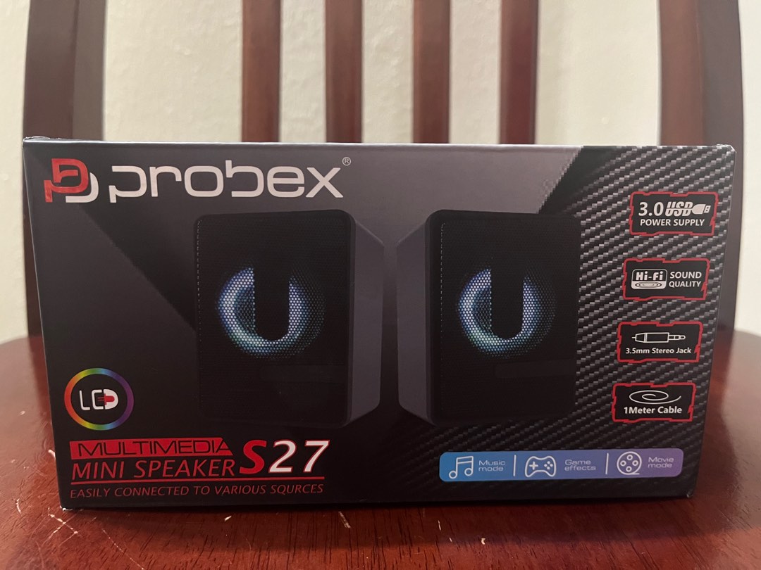 Probex Multimedia Wired Mini Speakers S27, Audio, Portable Music ...