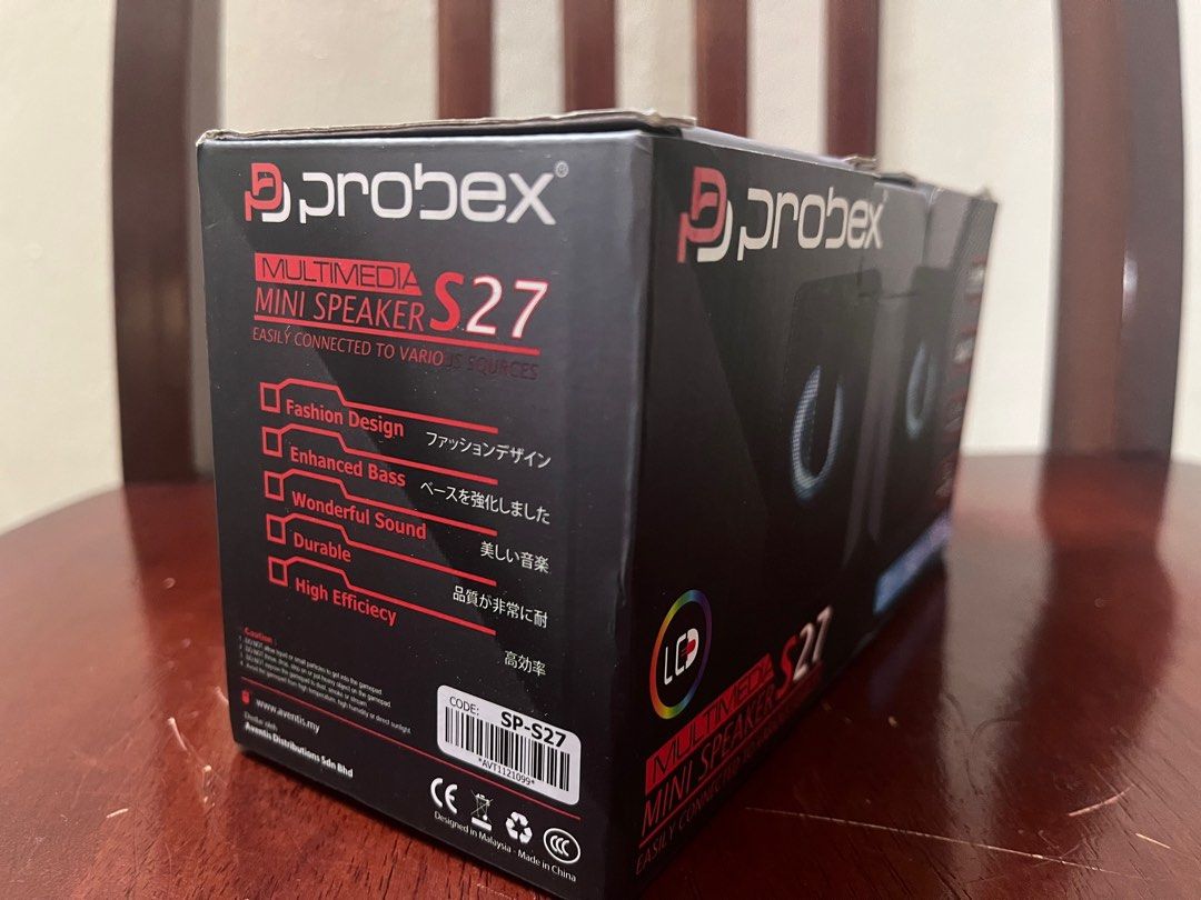 Probex Multimedia Wired Mini Speakers S27, Audio, Portable Music ...