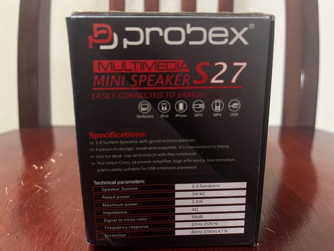 Probex Multimedia Wired Mini Speakers S27, Audio, Portable Music ...