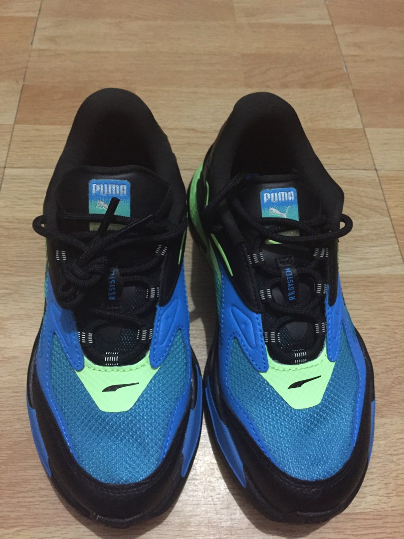 PUMA RS-X BLUE AND GREEN WOMEN’S RUNNING SYSTEM on Carousell