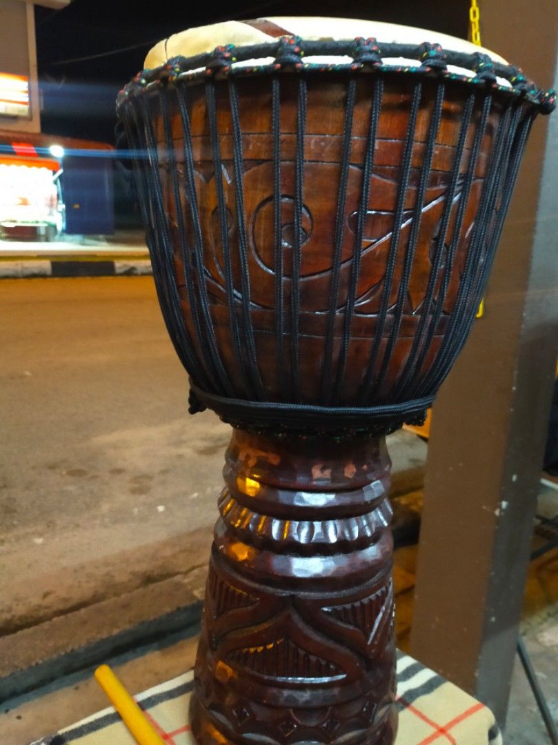 Rastafarian drum (djembe) with stick and bag need to restore, Hobbies ...
