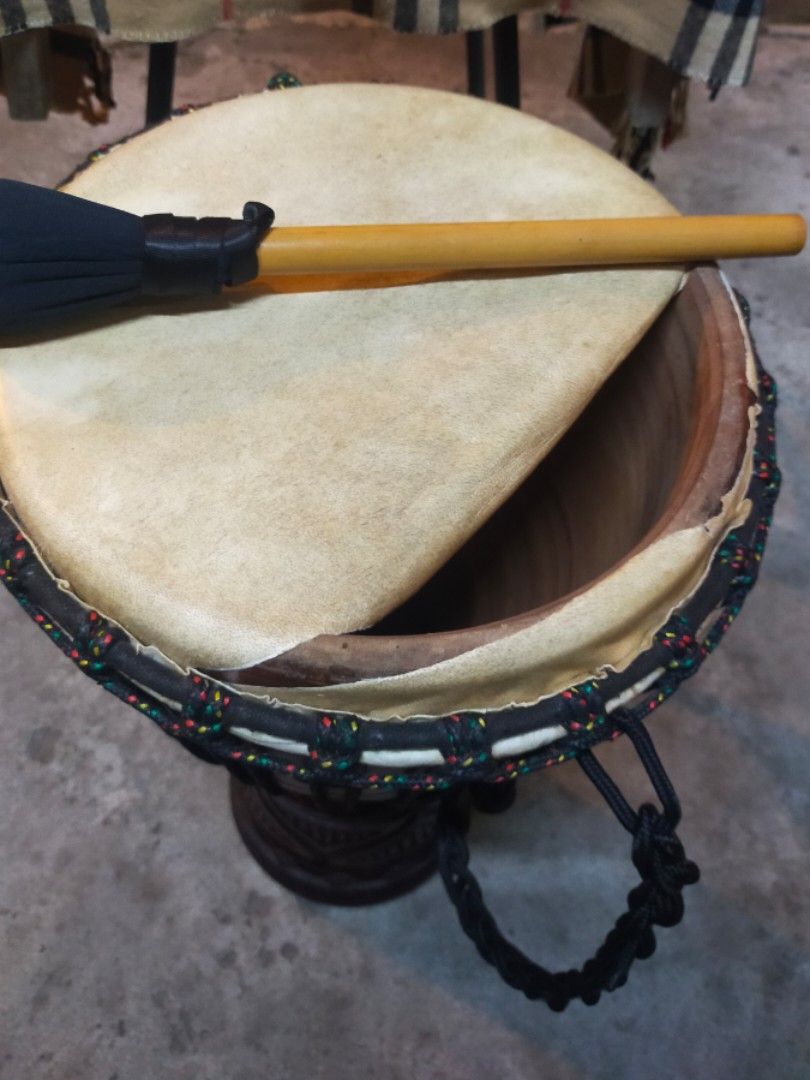 Rastafarian drum (djembe) with stick and bag need to restore, Hobbies ...