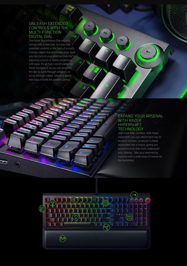 Razer Blackwidow Elite Keyboard, Computers & Tech, Parts & Accessories ...
