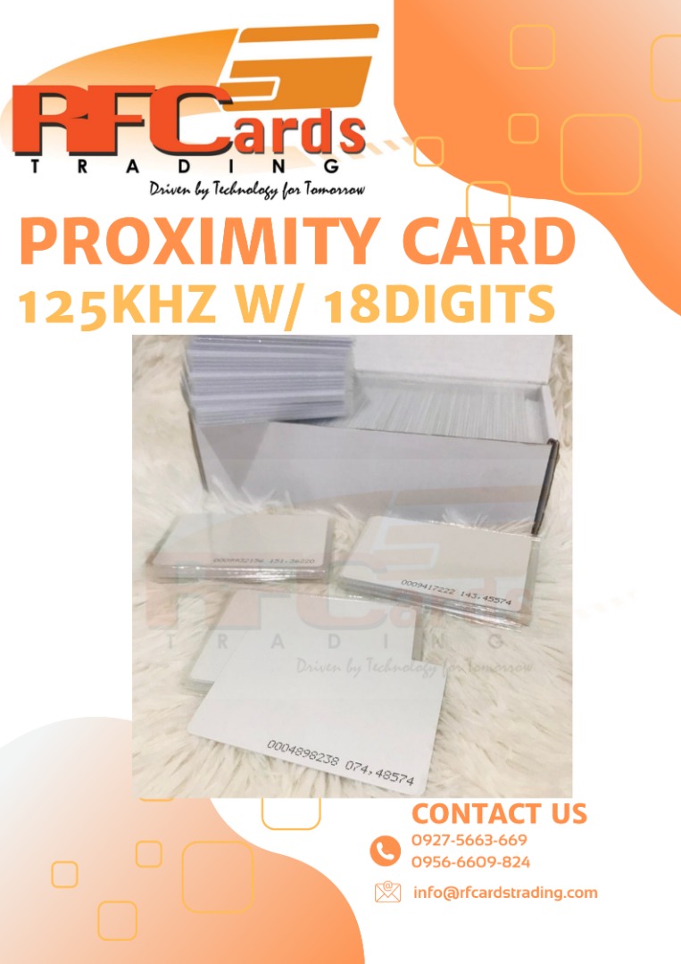 RFID PROXIMITY CARD WITH 18 DIGITS NUMBER TIME ATTENDANCE LOYALTY CARD ...