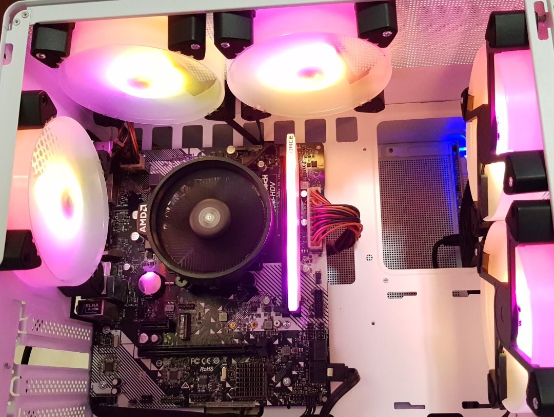 Ryzen 5 2600 in White Set Up Desktop PC Gaming Rig System Unit Like New ...