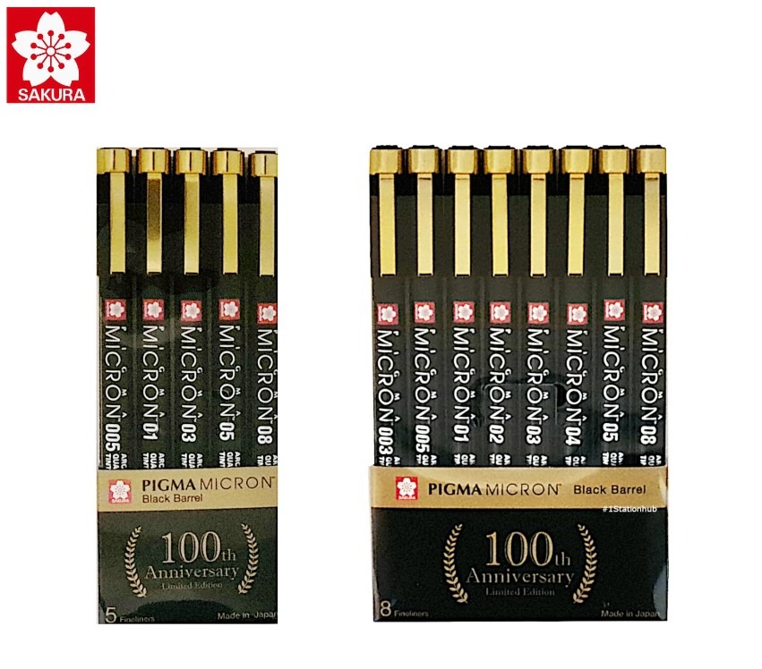 SAKURA | PIGMA MICRON | 100th ANNIVERSARY | BLACK ARCHIVAL QUALITY INK ...