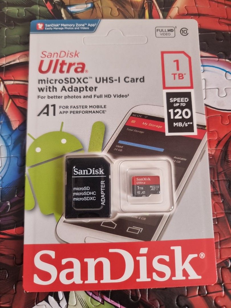 Sandisk Ultra 1TB with adapter (microSDXC UHS-I card) up to 120 MB/s, Computers & Tech, Parts ...