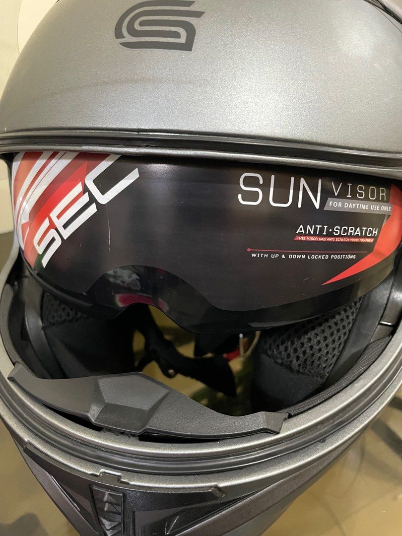 SEC DUAL VISOR MODULAR FULL FACE HELMET on Carousell