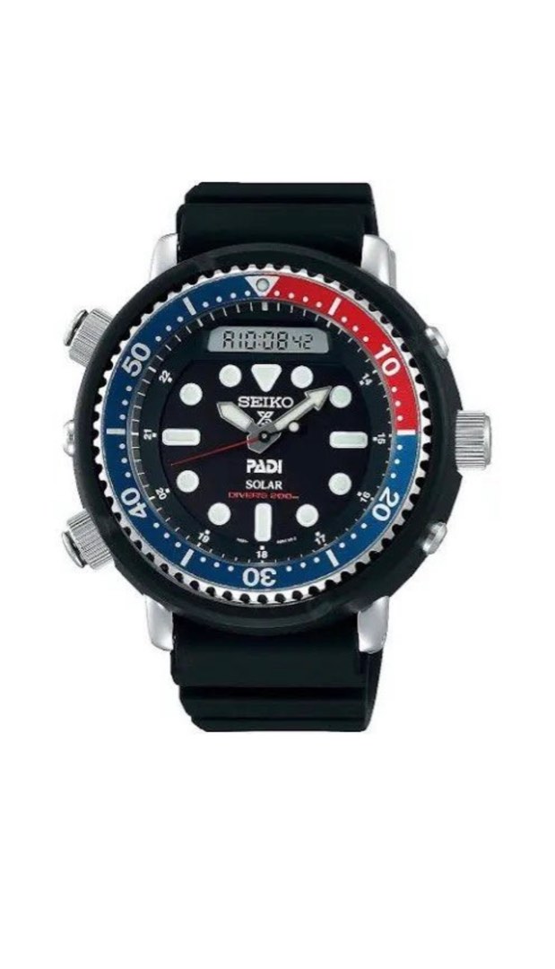 Seiko Men Hybrid Prospex Solar Arnie 200m Ana-Digi Solar PADI Diver ...