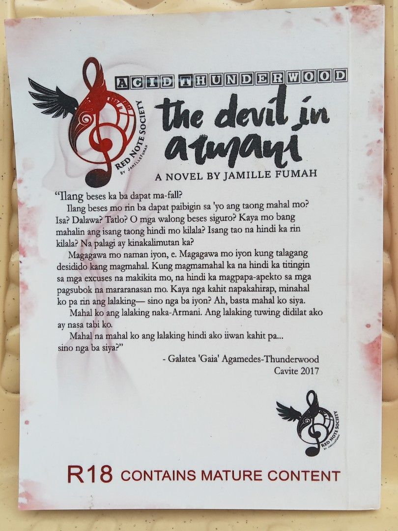 (SELF PUBLISHED) THE DEVIL IN ARMANI: ACID THUNDERWOOD by JAMILLE FUMAH WATTPAD RED NOTE SOCIETY ...
