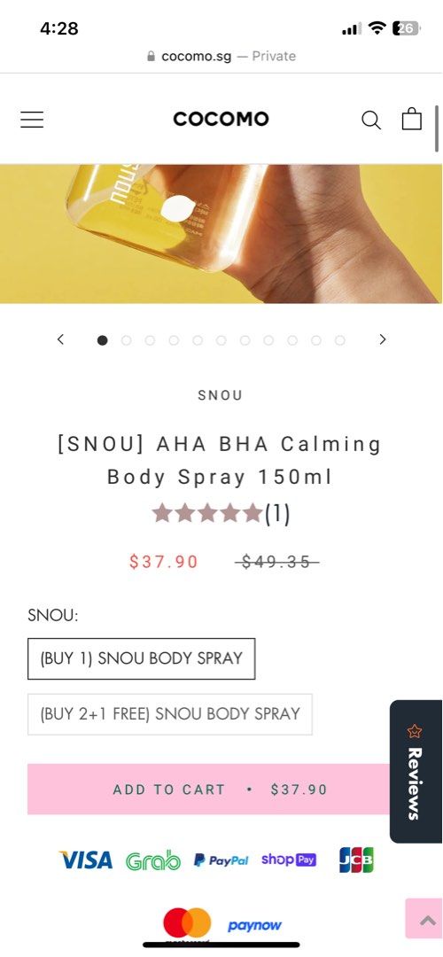 [SNOU] AHA BHA Calming Body Spray 150ml, Beauty & Personal Care, Bath ...