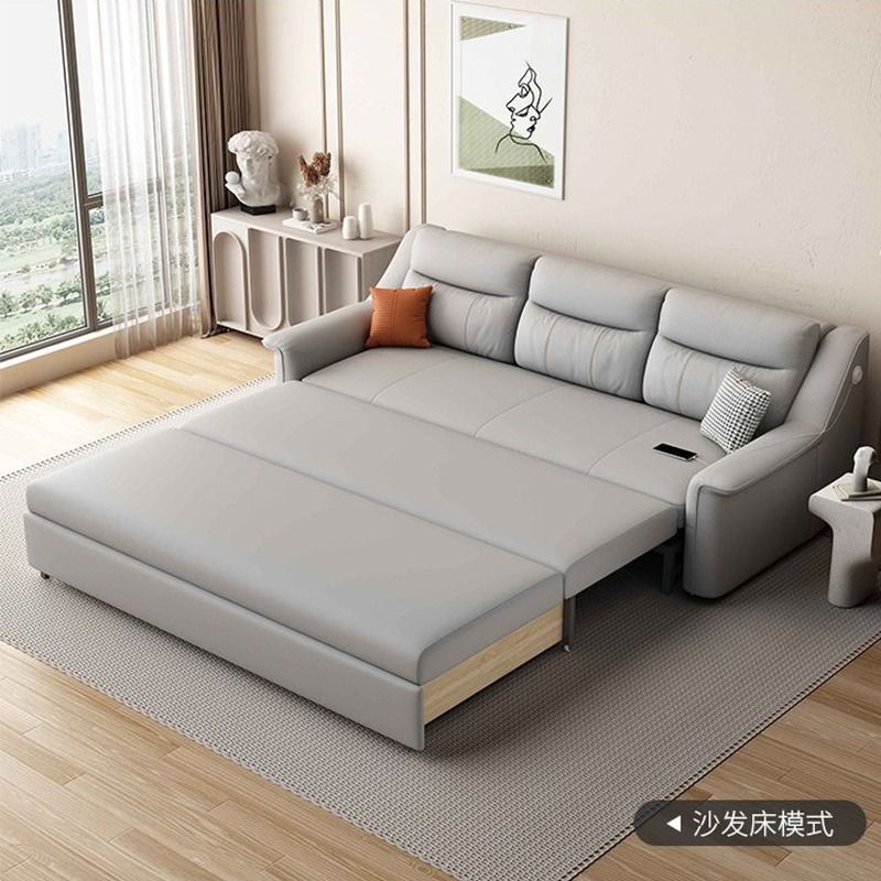 Sofa bed with storage Small living room sofa Solid wood storage box ...