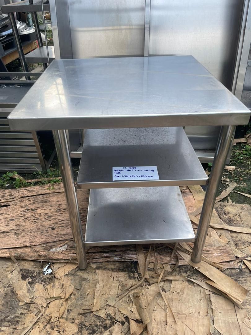 Stainless steel 3 tier work table, Furniture & Home Living, Kitchenware ...