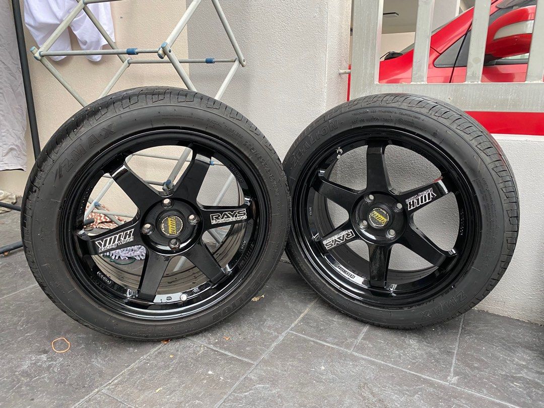 TE37 Gloss Black 16 inci, Auto Accessories on Carousell