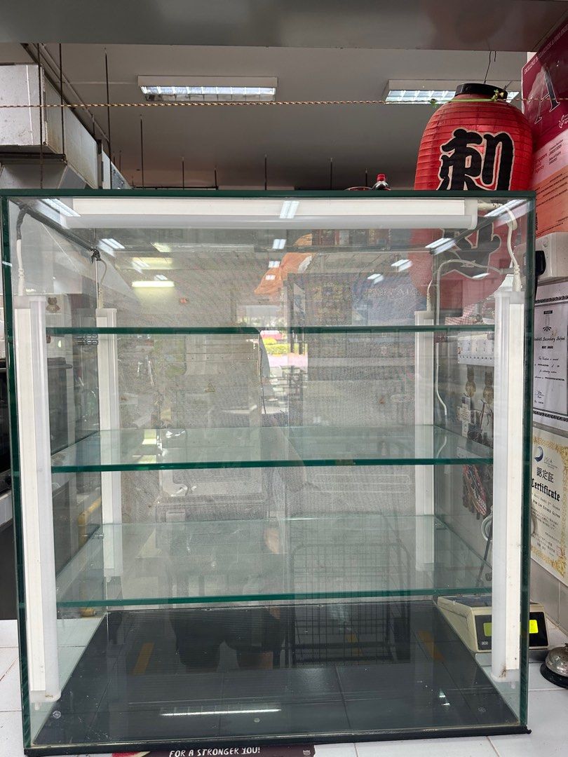 Tempered Glass Display Counter with LED lights (75cm X 80cm X 42cm), TV ...