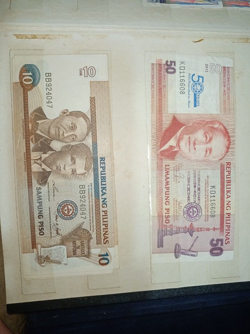 Ten and Five Peso Bill Ang Bagong Lipunan (abl) series, Hobbies & Toys ...