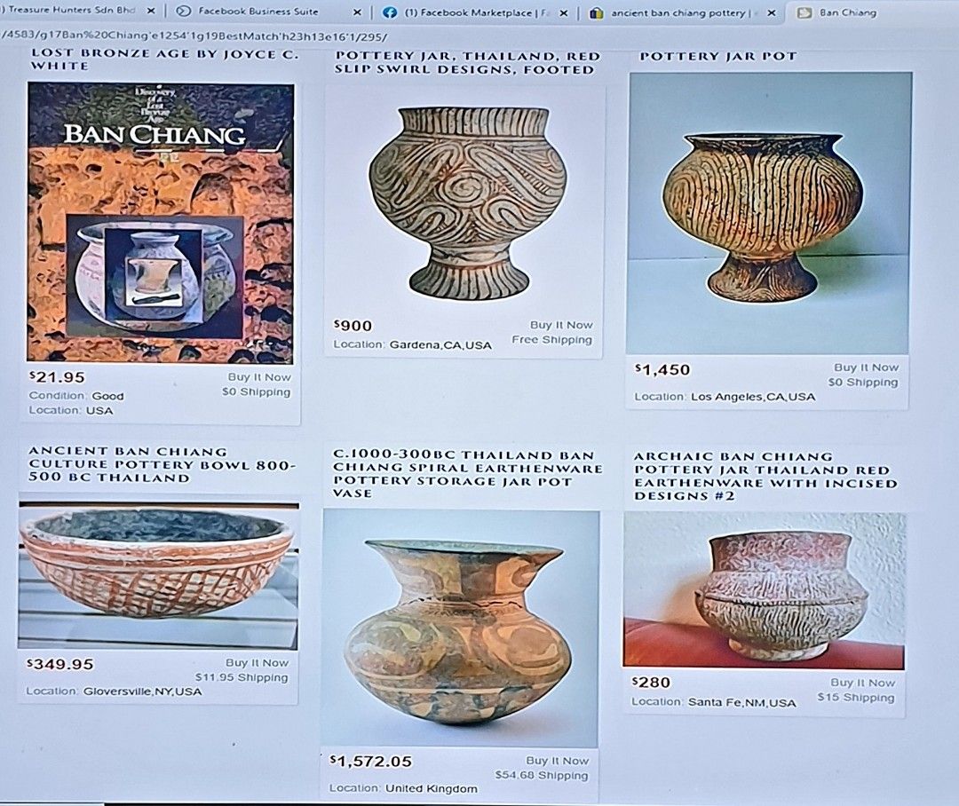 thai antique ban chiang bronze age pottery jar, Hobbies & Toys ...