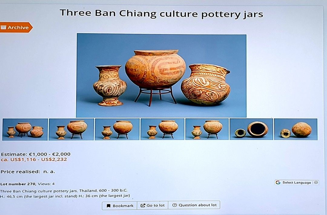 thai antique ban chiang bronze age pottery jar, Hobbies & Toys ...