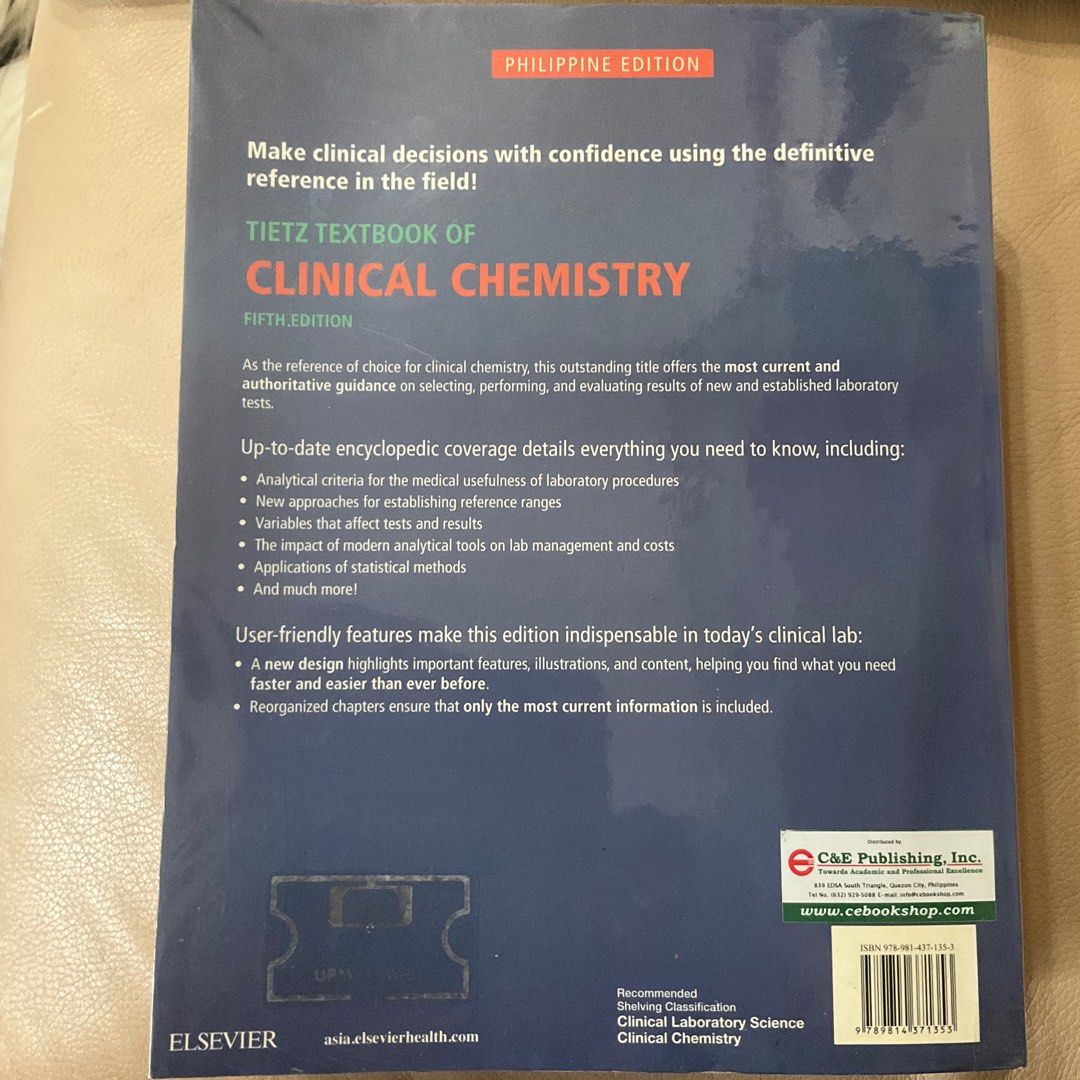 TIETZ Textbook of Clinical Chemistry 5th Edition MEDTECH BOOK, Hobbies ...
