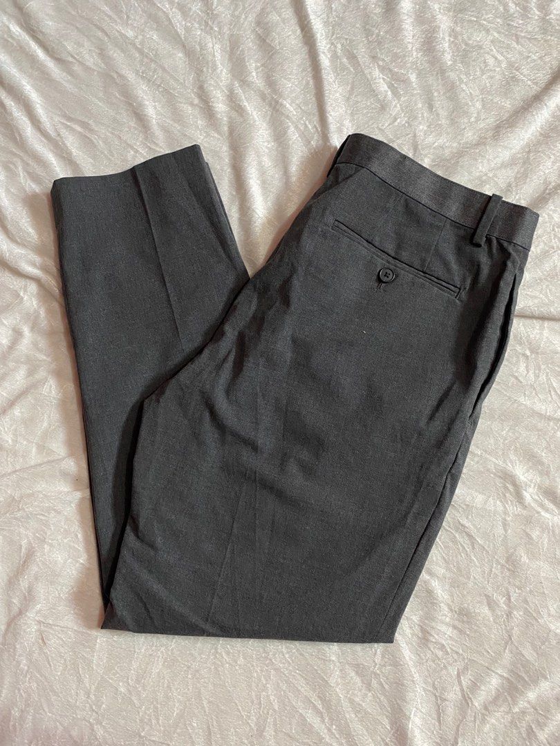 Uniqlo EZY Ankle Pants 2 Way Stretch (Gray), Men's Fashion, Bottoms, Trousers on Carousell