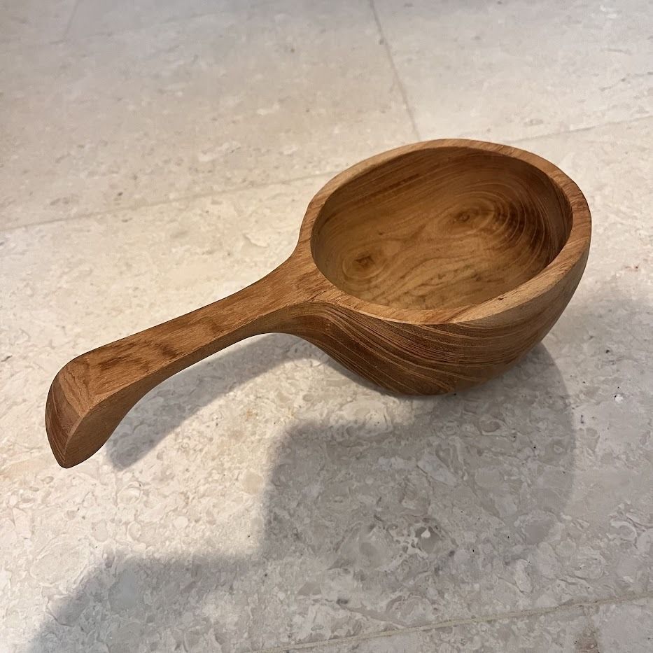 Versatile Teak Wood Dipper Bowl with Handle - Perfect for Serving and ...