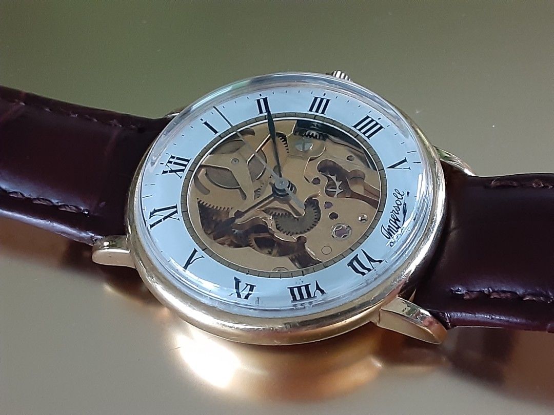 Vintage INGERSOLL Skeleton Watch Swiss Made on Carousell