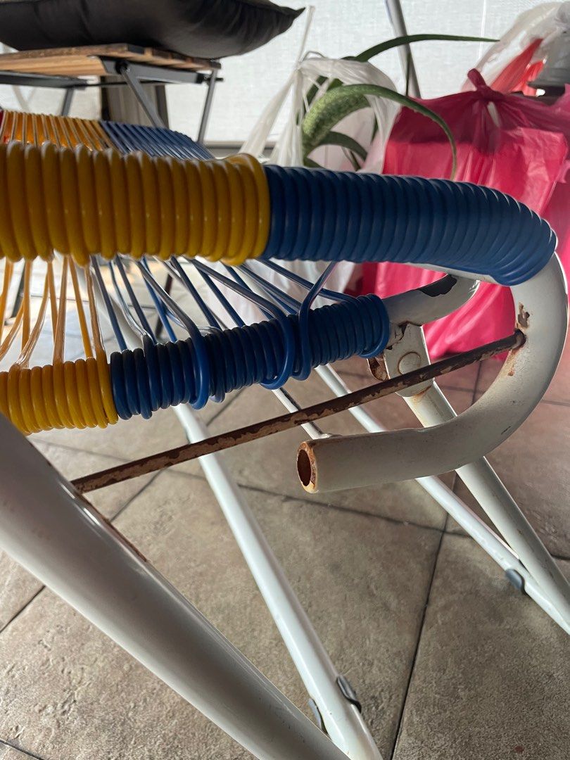 Vintage Lazy Chair Cooling String Colourful Recliner Beach Outdoor ...
