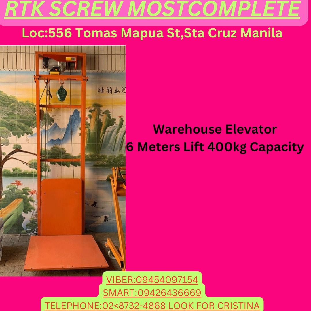 Warehouse Elevator 6 Meters Lift 400kg Capacity on Carousell