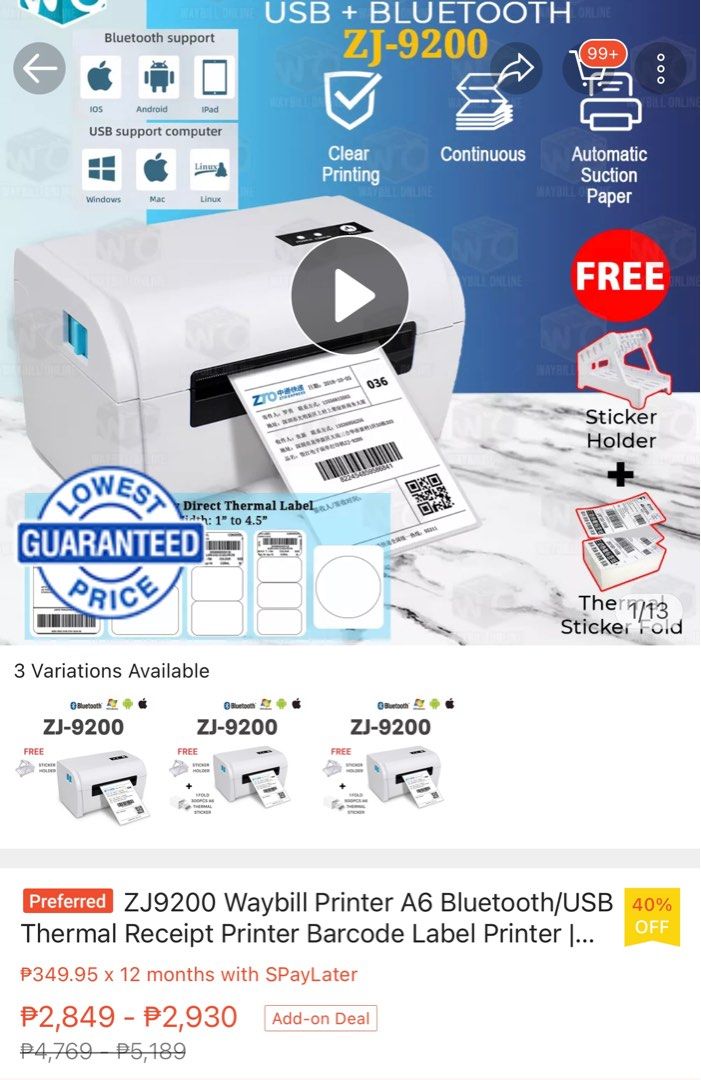 Waybill printer on Carousell