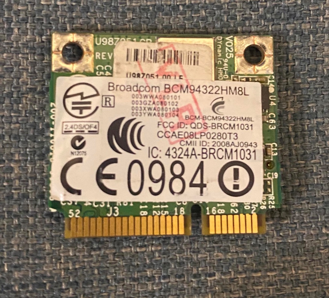 (讓您在舊筆電上免驅動用WIFI)拆機DW1510網卡_BCM4322_黑蘋果免驅_300M_老筆電換無線網卡_2.4G, 電腦及科技產品 ...