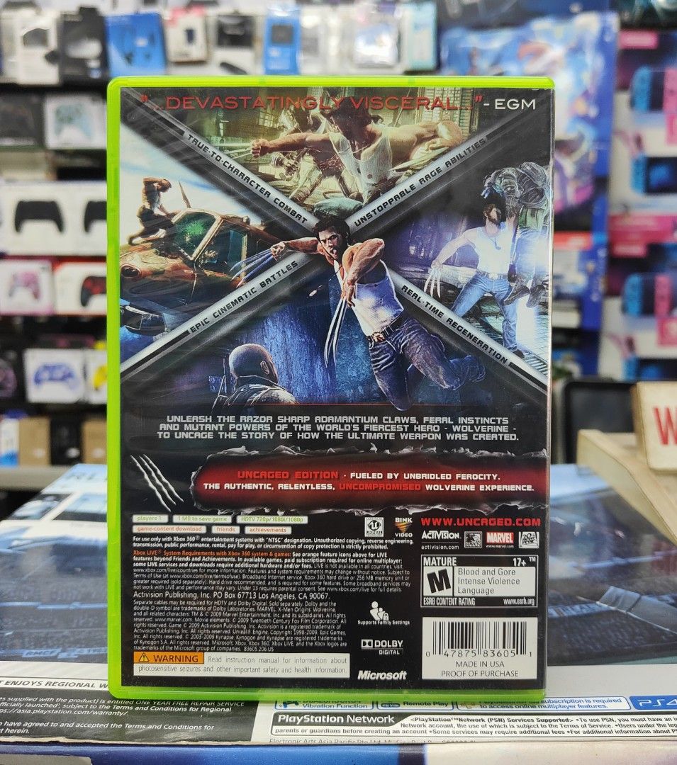 Xbox 360 X-Men Origins Wolverine Uncaged Edition, Video Gaming, Video ...