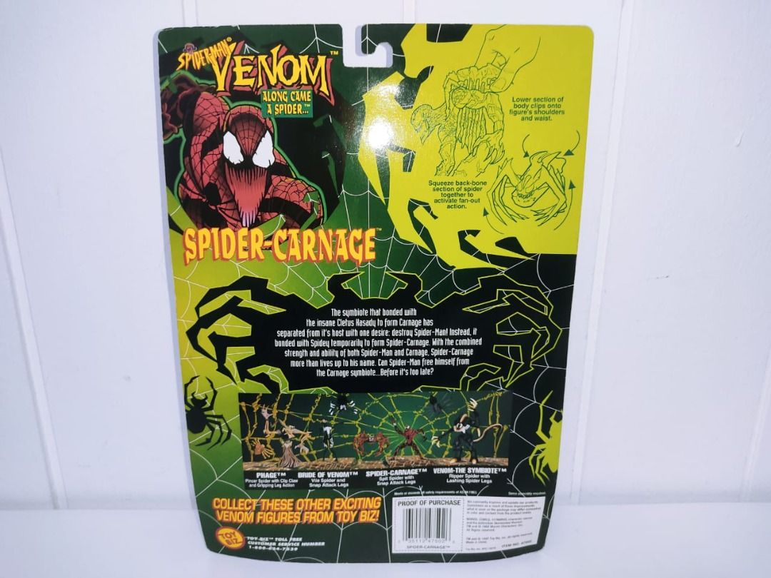 1997 VENOM SPIDER CARNAGE TOY BIZ MARVEL SPIDERMAN, Hobbies & Toys ...