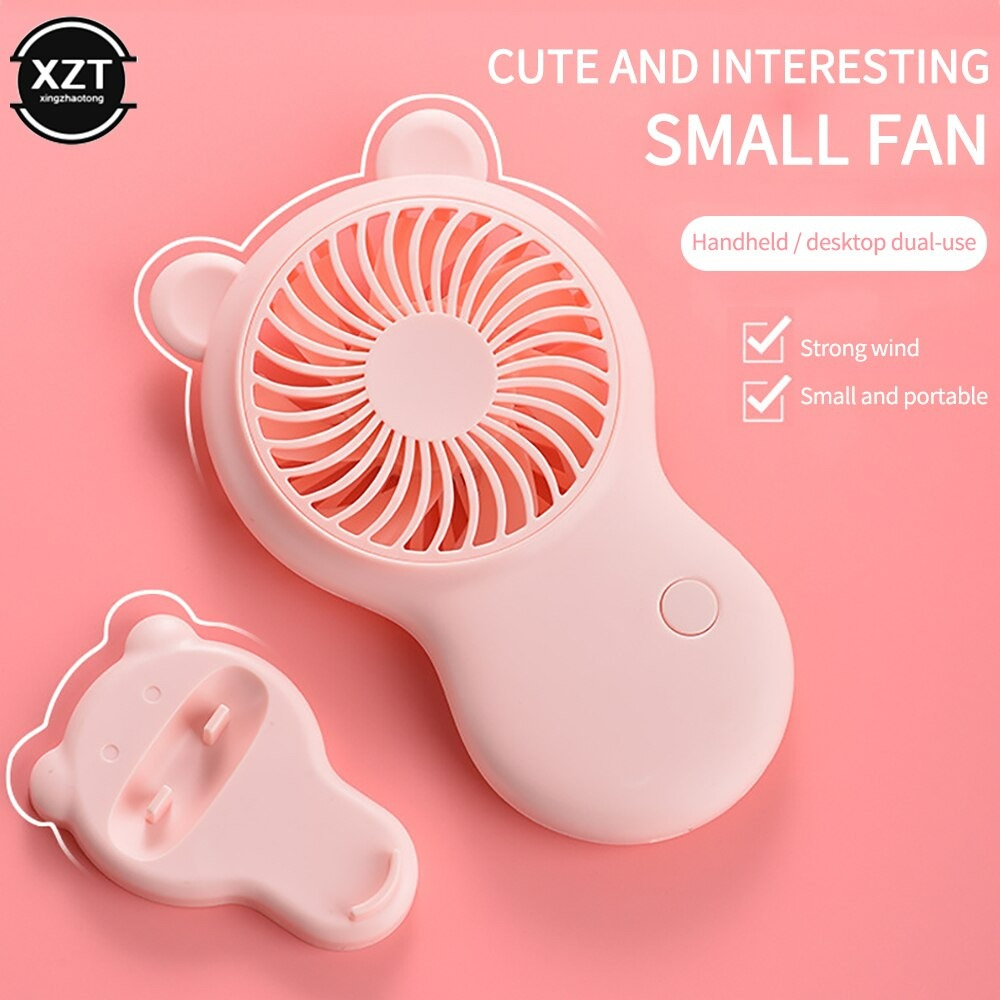 2957) USB MINI FAN PORTABLE POCKET FAN CARTOON HANDHELD DESKTOP ...