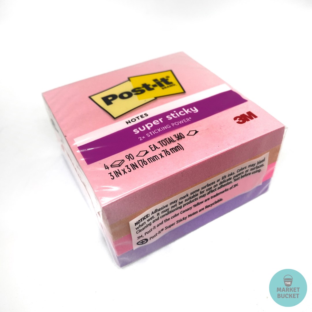 3M Post-It Notes 3" x 3" (654-4SSFLA) on Carousell