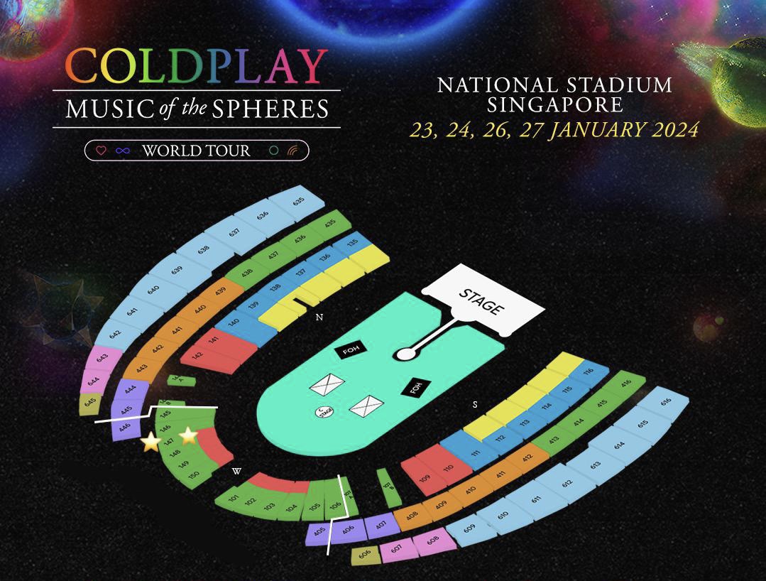 (3x CAT 4 SIDE-BY-SIDE) Coldplay Singapore Tickets | Wed, 24 Jan 2024, Tickets & Vouchers, Event ...