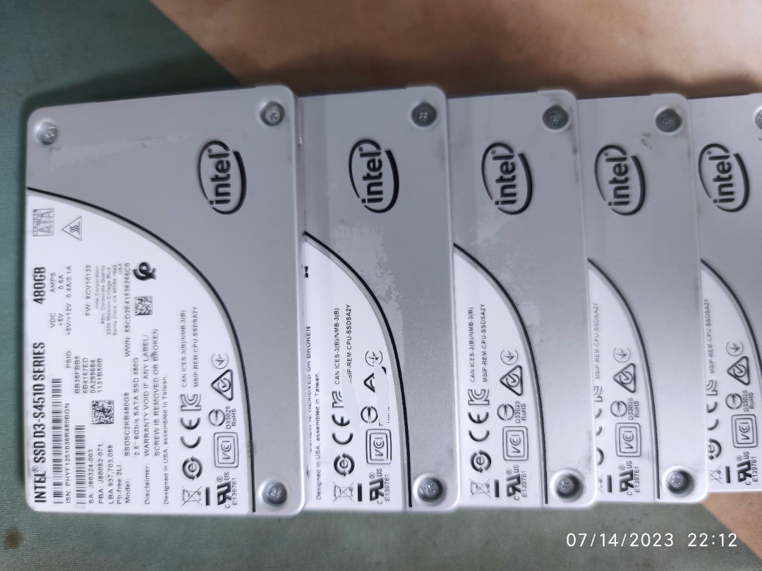 2.5" Intel 480G D3-S4510 Series Enterprise/server grade SSD, Computers ...