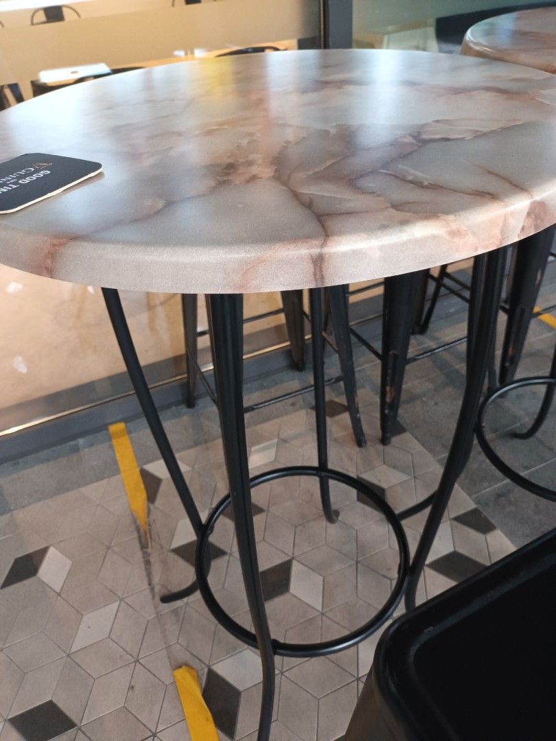 60cm round hard board high table, Furniture & Home Living, Furniture ...