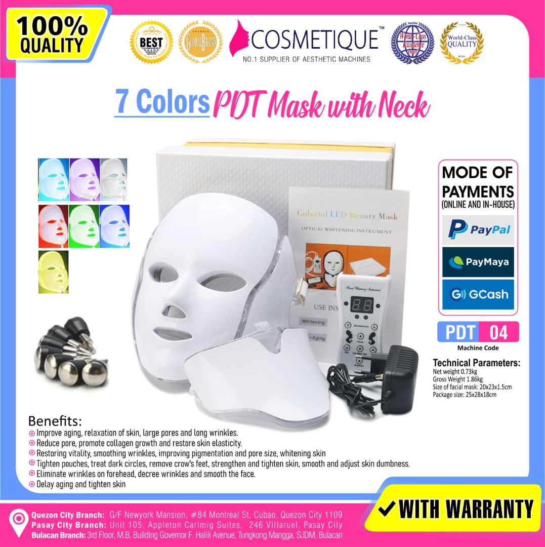 7 Colors PDT Mask with Neck, Beauty & Personal Care, Face, Face Care on ...