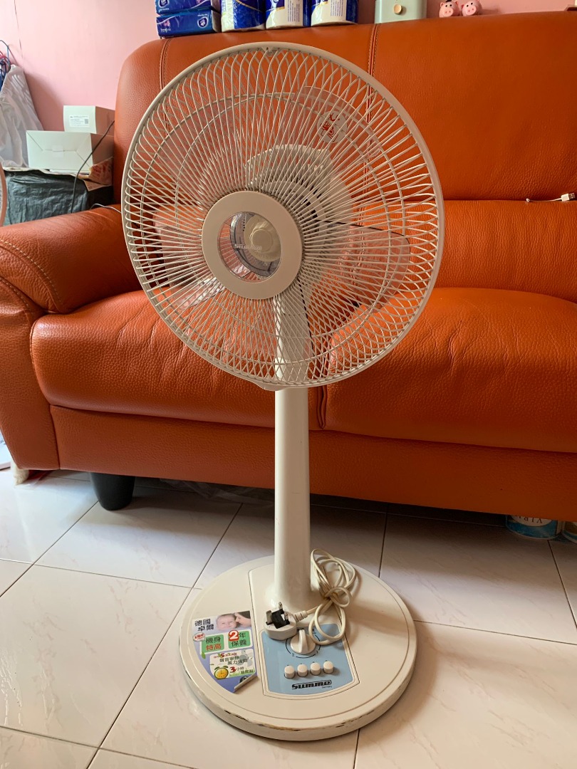 [二手風扇] Summe 德國卓爾 14吋伸縮座地風扇 SF-S14T 直立 second hand fan, 家庭電器, 冷氣機及暖風機 ...