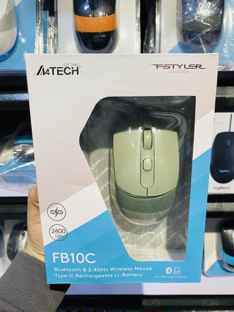 A4tech Fstyler Fb10c Rechargeable Bluetooth And 2 4ghz Wireless Mouse