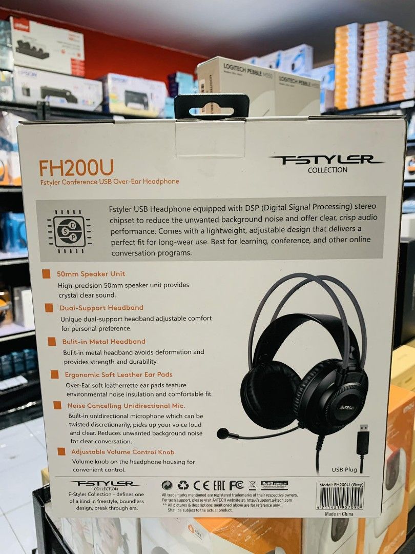 A4Tech Fstyler FH200U Conference Over-Ear Headphone with Noise ...