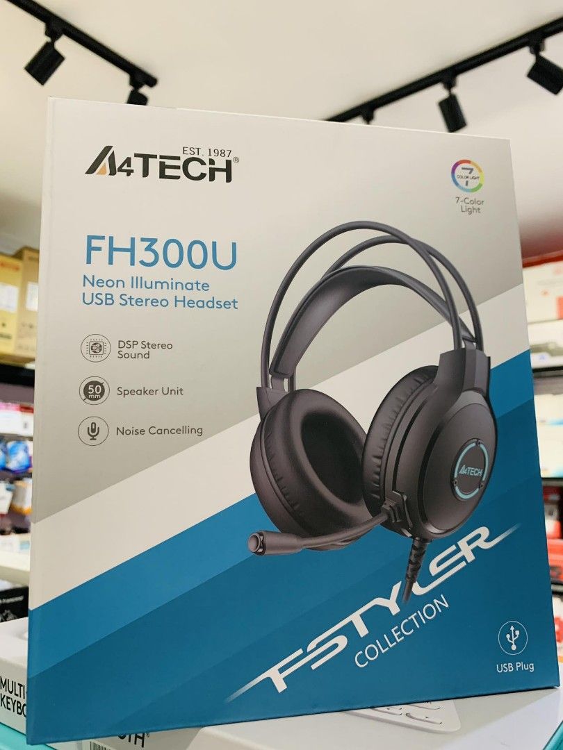 A4Tech Fstyler FH300U Neon Illuminate Noise Cancelling Mic Stereo ...