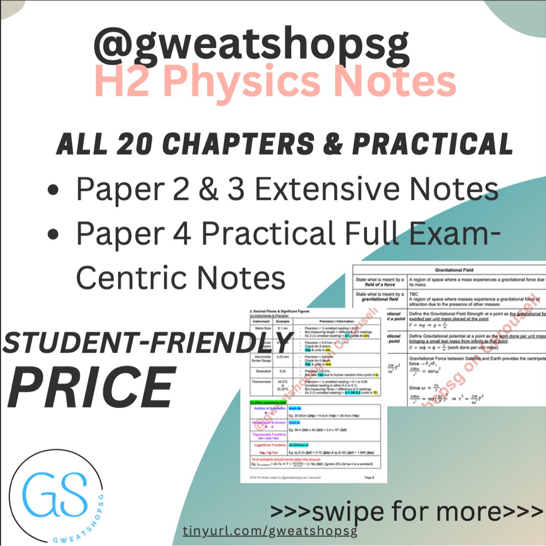 JC A LEVEL H2 PHYSICS NOTES (DHS), Hobbies & Toys, Books & Magazines ...