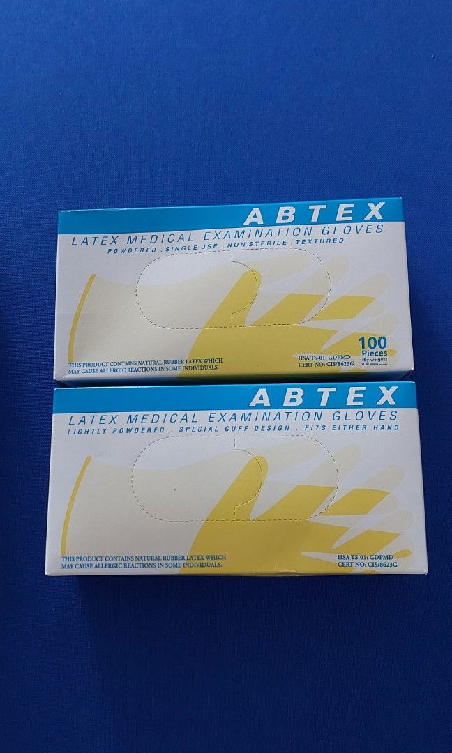 2x Abtex Latex Medical Gloves,M, Health & Nutrition, Medical Supplies ...