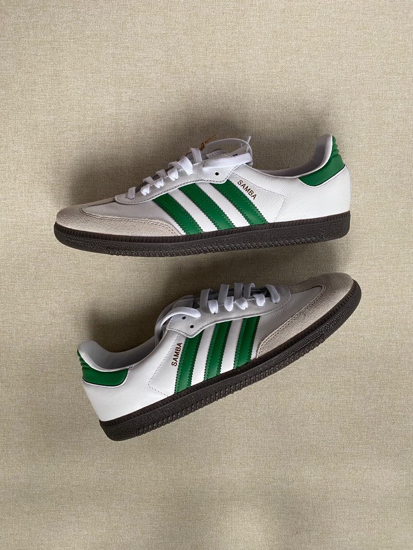 Adidas Samba OG White Green, Men's Fashion, Footwear, Sneakers on Carousell