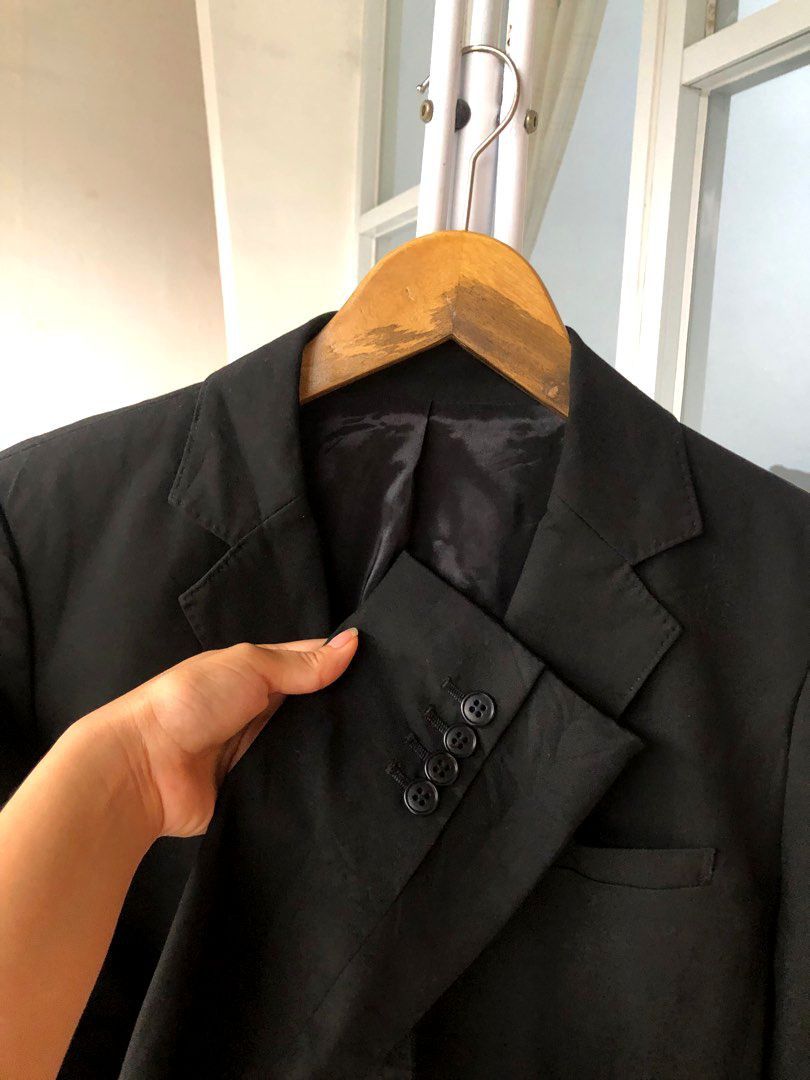 Blazer Jas Hitam Premium Kantoran, Fesyen Wanita, Pakaian Wanita, Baju ...