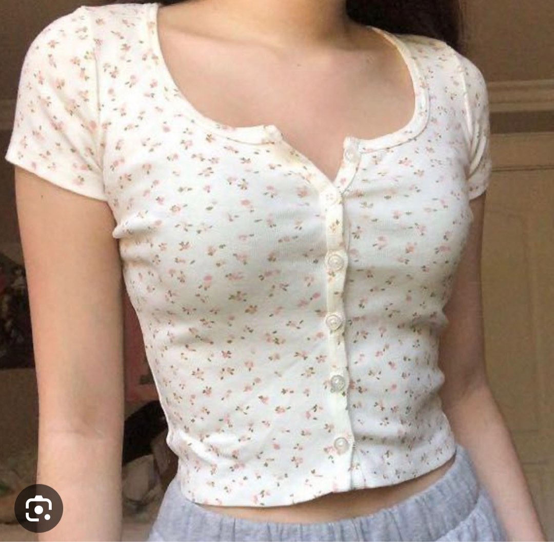 brandy melville pink floral zelly, Women's Fashion, Tops, Shirts on ...