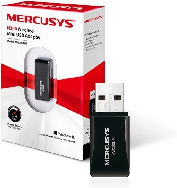 [C0255] MERCUSYS Wi-Fi Dongle, N300 Wireless Mini USB Wi-Fi Adapter for ...