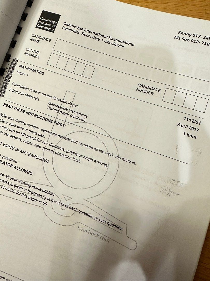 CAMBRIDGE KS3 Checkpoint Mathematics (Past Year Papers) with MARK ...