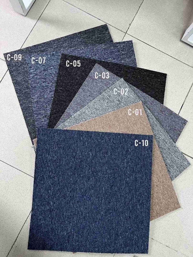 Carpet tile Multi Color plain, Furniture & Home Living, Home Decor ...